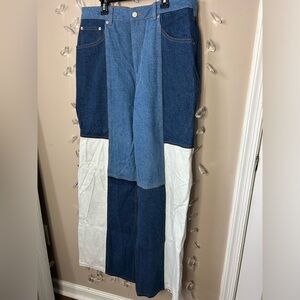 FARM Rio | Jeans | Farm Rio Denim Patchwork Wide Leg Jean | Poshmark